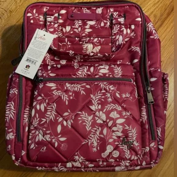 Bags | Lug Voyager Backpack In Flourish Berry Nwt | Poshmark